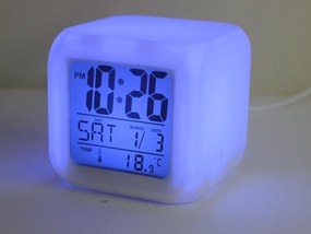Verk Group Budík lcd teploměr chameleon svítící
