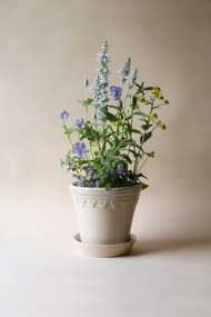 Malý květináč Københavner s podstavcem s glazurou 10 cm písek