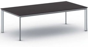 Kancelářský stůl PRIMO INVITATION, šedostříbrná podnož 2400 x 1200 mm, wenge