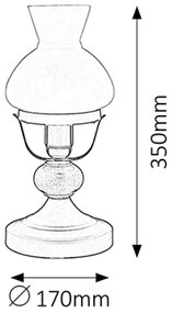 Rabalux PETRONEL stolní lampa max. 1x60W | E27 | IP20 - tmavé dřevo, černá