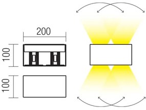 Redo 90300 - LED Venkovní nástěnné svítidlo VARY 4xLED/5W/230V 3000K IP54 bílá