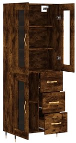 Skříň highboard kouřový dub 69,5 x 34 x 180 cm kompozitní dřevo - Default Title