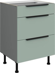 ARIA sa | dolní skříňka 60 D 3S zásuvková | 60 cm | PREMIUM BOX | antracit/aquamarine