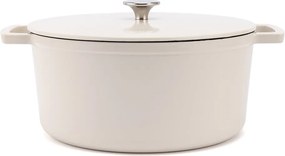 Elmich Smaltovaný litinový hrnec Ember 24 cm - krémově bílá