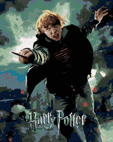 Malování podle čísel plakát harry potter a relikvie smrti ron, 40x50 cm, vypnuté plátno na rám