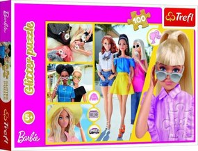 Trefl Puzzle Glitter Třpytivá Barbie 48x34 cm 100 dílků