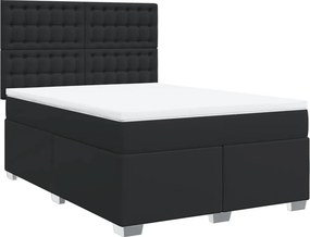 Box spring postel s matrací černá 140x200 cm umělá kůže 3290724