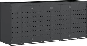 Úložný box na 4 popelnice Antracit 272 x 77,5 x 121,5 cm 3394745