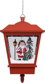 Vánoční závěsná lampa LED světlo a Santa červená 27x27x45 cm 289928