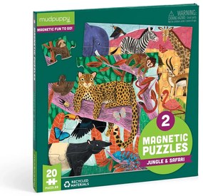 Mudpuppy Magnetické puzzle Safari a džungle 2x20 dílků