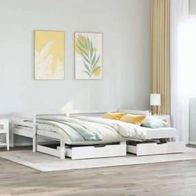 Válenda S Přistýlkou A Zásuvkami Bez Matrace Bílá 80X200 Cm