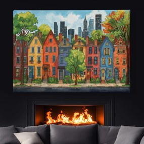 Obraz na plátně - Zelená ulička New Jersey FeelHappy.cz Velikost obrazu: 150 x 100 cm