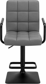 LuxuryForm DESIGN Barová židle VERONA BLACK na černé hranaté podstavě - šedá