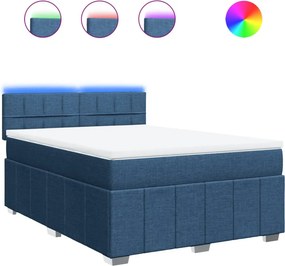 Box spring postel s matrací modrá 160x200 cm textil 3289425