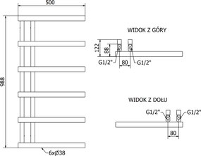 Mexen Jukon, elektrické topné těleso 988 x 500 mm, 600 W, antracitová, W116-0988-500-2600-66