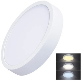 Solight led mini panel cct, přisazený, 24w, 1800lm, 3000k, 4000k, 6000k, kulatý