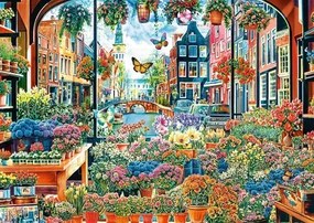 TREFL Puzzle Květinářství v Amsterdamu / 2000 dílků / 96 x 68 cm