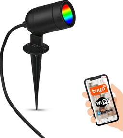 BRILO 3674-015 LED zahradní bodové svítidlo, 12 cm, 4,4 W, 380 lm, černá - BRILO