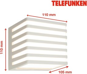 TF 321904TF TELEFUNKEN LED venkovní nástěnné svítidlo, voděodolné a prachotěsné, kostka, světlešedá - BRILONER