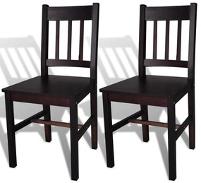 vidaXL Jídelní židle 2 ks tmavě hnědé borové dřevo
