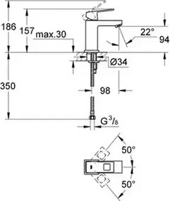 Grohe Eurocube - Páková umyvadlová baterie chrom
