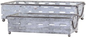 2ks plechový antik podnos Old French - 34*17*8 cm