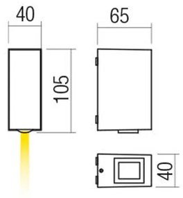 Redo 90414 nástěnné LED svítidlo Ace bílé, 3,36W, 4000K, 10,5cm