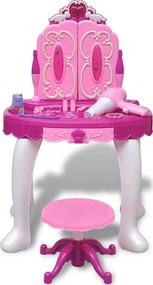 vidaXL Dětský toaletní stolek na hraní s 3 zrcadly, světly a zvukovými efekty [80115]