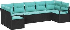 Set pohovek 7 ks Černá polyratan 3346536