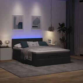 Osmanská postel s matrací &amp; LED diody černá 140x200 cm látka 3312231
