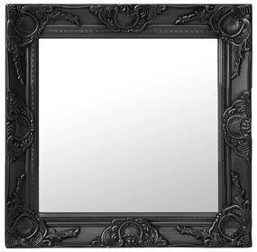 Nástěnné zrcadlo barokní styl 50 x 50 cm černé 320315