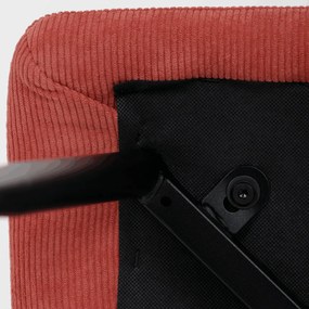 Jídelní židle ELSA - červený manšestr / černé kovové nohy