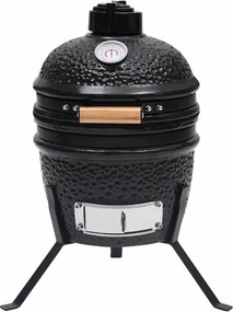 Zahradní gril a udírna 2 v 1 Kamado keramický 56 cm černý 316093