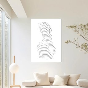 Dřevěný obraz aktu Ženské křivky Rozměry (cm): 56x80, Barevný vzor: Bílá