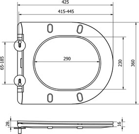 Mexen Mexen, slim WC sedátko s pomalým zavíráním, duroplast, černá matná, 39224085