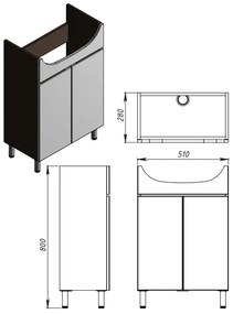 Lavedo Auriga 55 koupelnová skříňka s umyvadlem