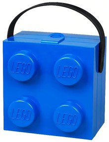 OnaDnes -20% Lego® Modrý svačinový box s rukojetí LEGO® Storage 16,5 x 16,5 cm