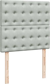 Box spring postel s matrací světle šedá 100x200 cm samet 3292274