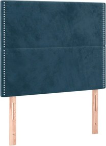 Box spring postel s matrací a LED tmavě modrá 100x200 cm samet 3136051