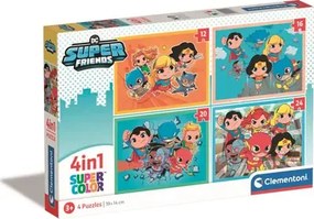Clementoni PUZZLE DC Super Friends 4v1 / 12+16+20+24 dílků / od 5 let
