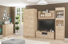 Casarredo - Komfort nábytek Televizní stolek TIPS 2D1S, dub sonoma/bílá mat