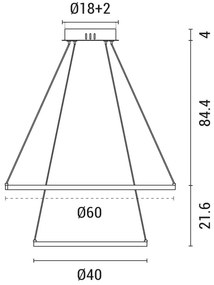 LED Lustr na lanku LED/37W/230V 3000K černá