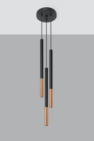 Lustr SOLLUX Mozaica 3p G9 3x40W bez zdroje SL.0890 černá/měď