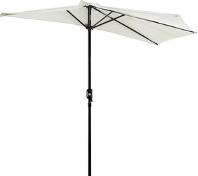 Zahradní slunečník Outsunny 270x137x236 cm s kličkou a polokruhovým tvarem pro terasu, patio a bazén | Aosom