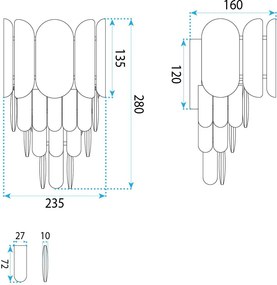 Toolight Toolight, nástěnné svítidlo, 2xE14, SWE102-W, zlatá lesklá, OSW-30225
