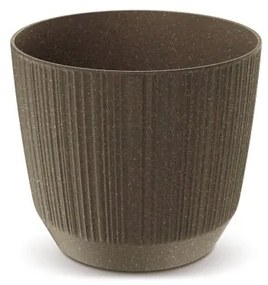 PROSPERPLAST Květináč - RYFO Eco Wood Průměr: 16,8 cm, Barva: kávová