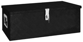 Úložný box černý 80 x 39 x 30 cm hliník 152253