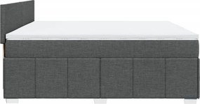Box spring postel s matrací tmavě šedá 200x200 cm textil 3287169