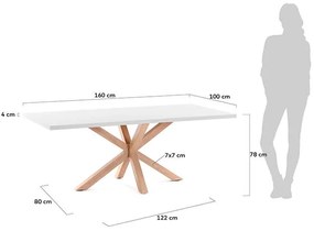 Jídelní stůl arya table 160 x 100 cm bílý, přírodní MUZZA