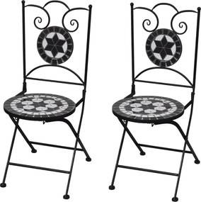 vidaXL Skládací bistro židle 2 ks keramické a bílé [41535] Barva: Hnědá